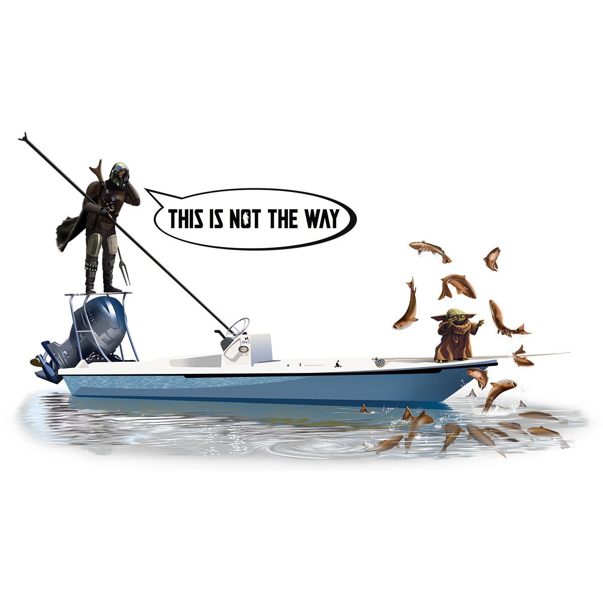 Baby Yoda Fishing Mandalorian Poling Skiff – Skiff Life