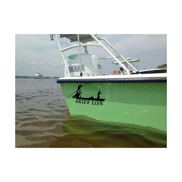 Poling Skiff Car Decal- Stickers for Truck Boat Coolers – Skiff Life
