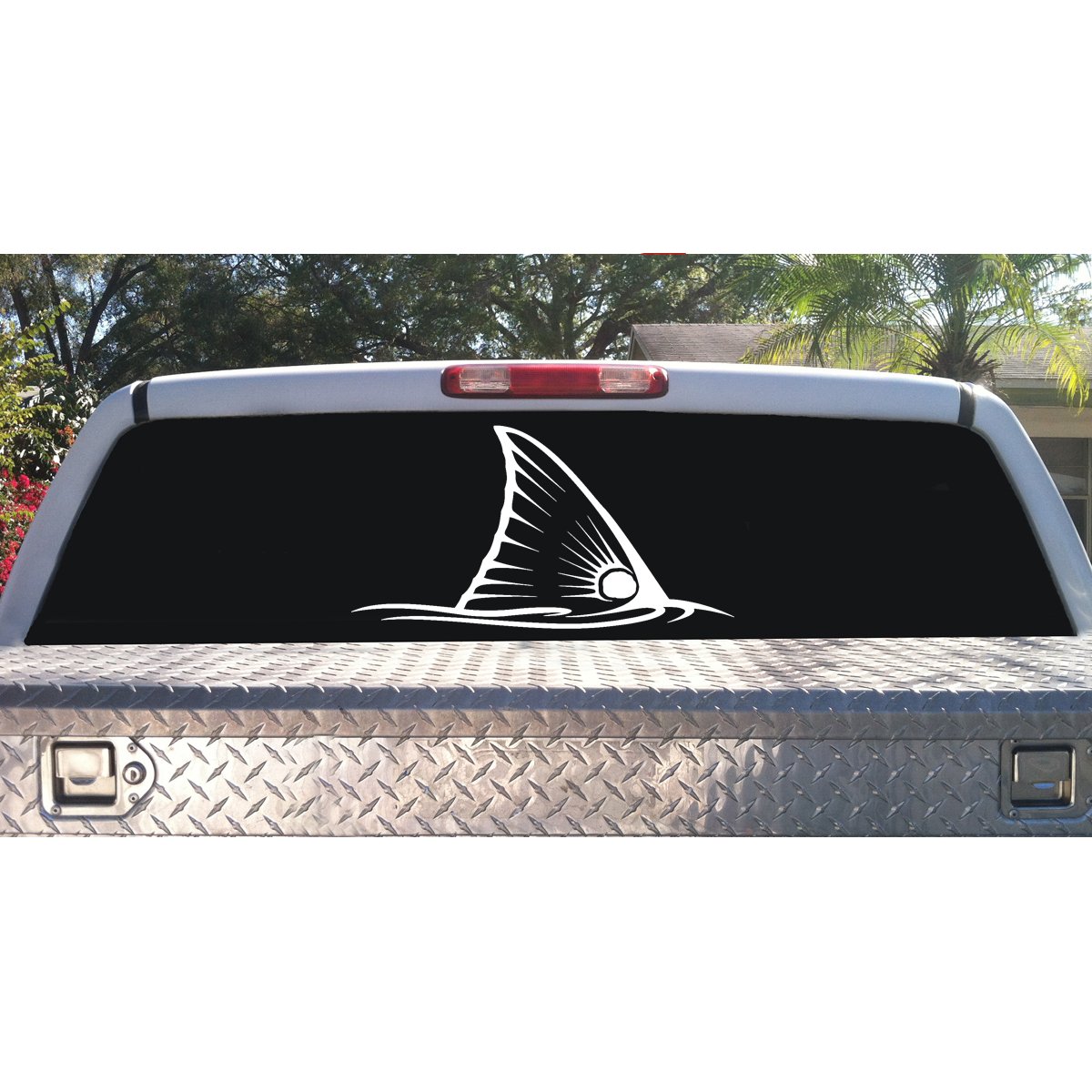 Skiff Life Tailing Redfish Decal in White Vinyl - UV-Protected Vinyl R