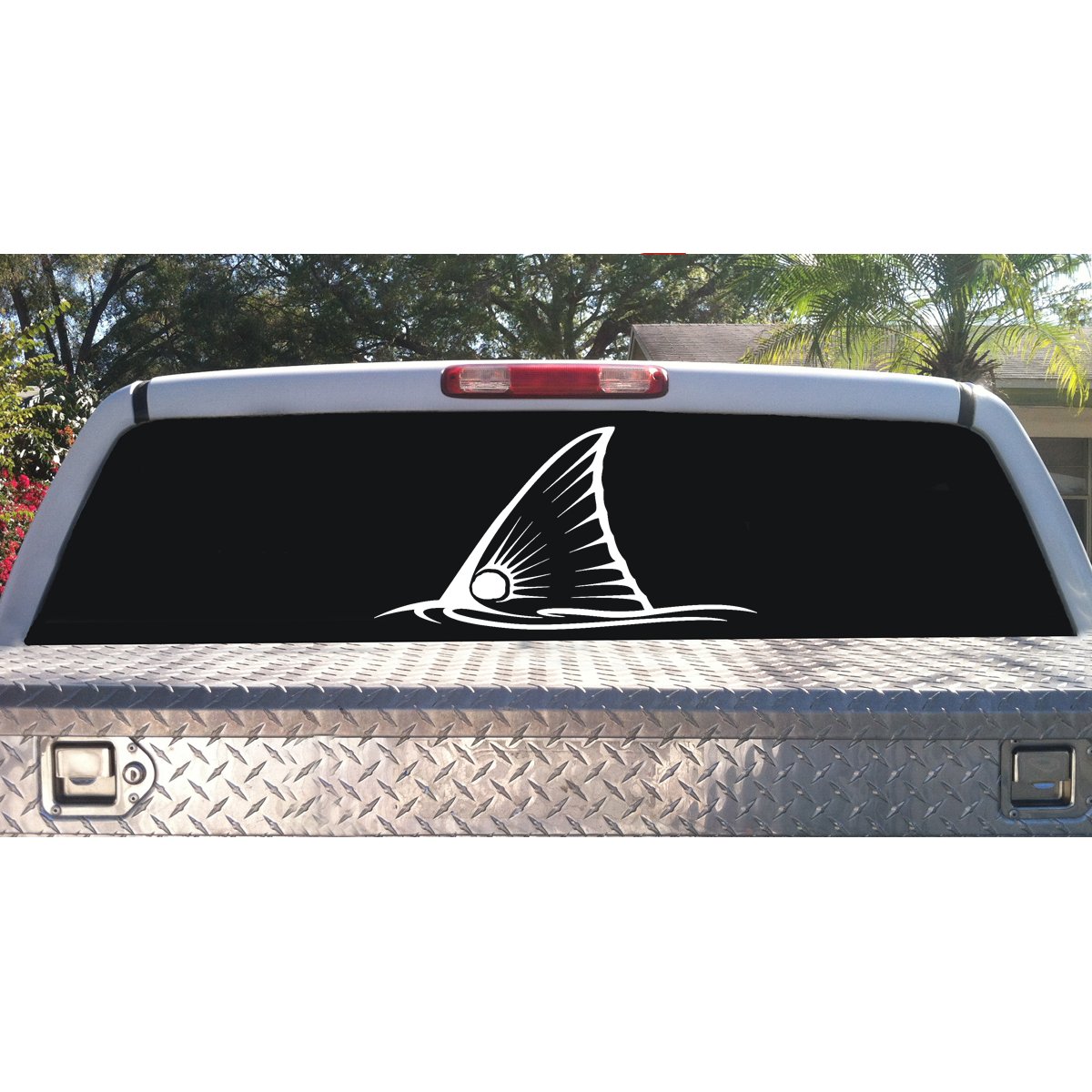Skiff Life Tailing Redfish Decal in White Vinyl - UV-Protected Vinyl R