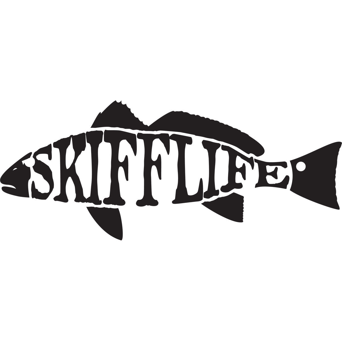 Skiff Life Text Redfish Decal UV-Protected Vinyl Red Drum Sticker for